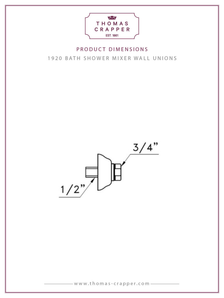 1920 Bath Shower Mixer Wall Unions - Thomas Crapper & Co Ltd.