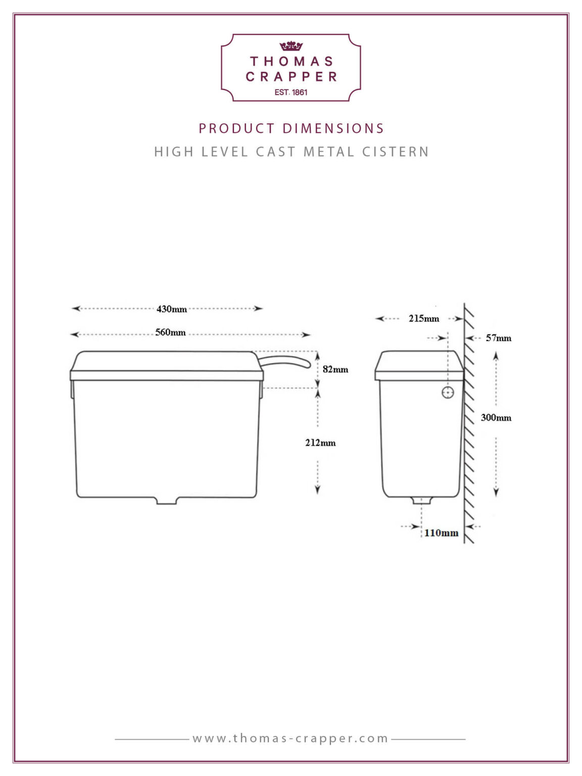 High Level Polished Aluminium Cistern | Thomas Crapper