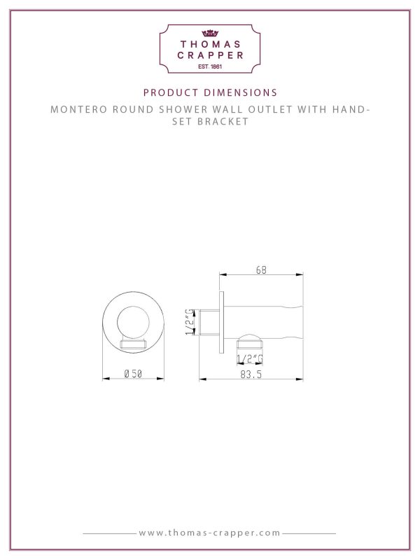 Modern Shower Outlet and Bracket | Thomas Crapper & Co Ltd.