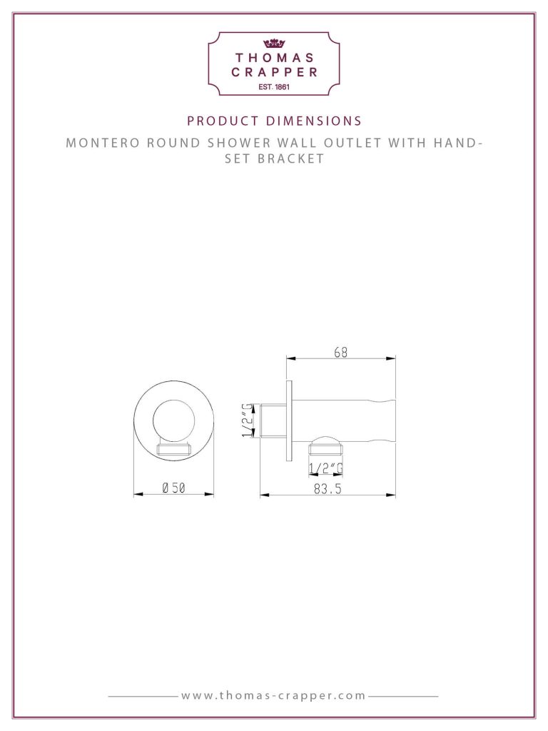 Modern Shower Outlet and Bracket | Thomas Crapper & Co Ltd.