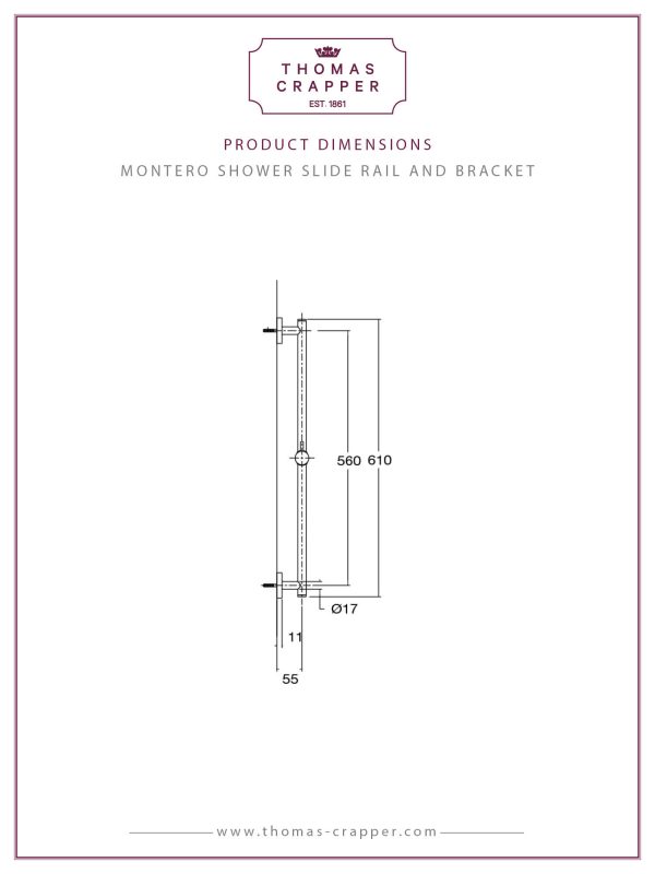 Montero Shower Slide Rail Kit | Thomas Crapper & Co Ltd.